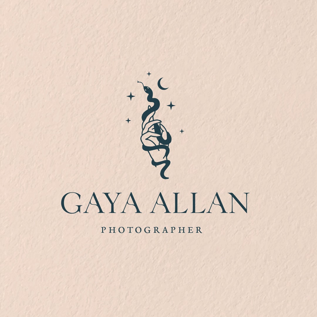 Premade Boho Logo, Folk Logo, Gypsy Logo, Moon Logo, Minimalist Logo ...