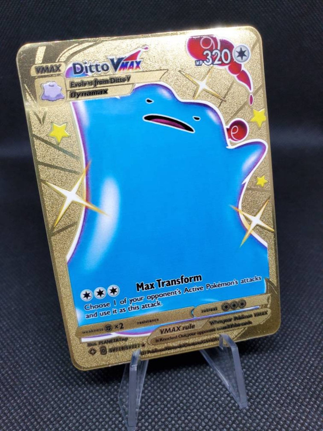 Shining Ditto VMAX Custom Metal Pokemon Card - Etsy