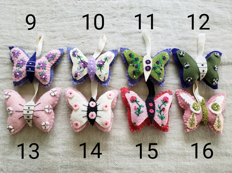 Wool Butterfly Ornament Handmade Beautiful Custom Colors - Etsy