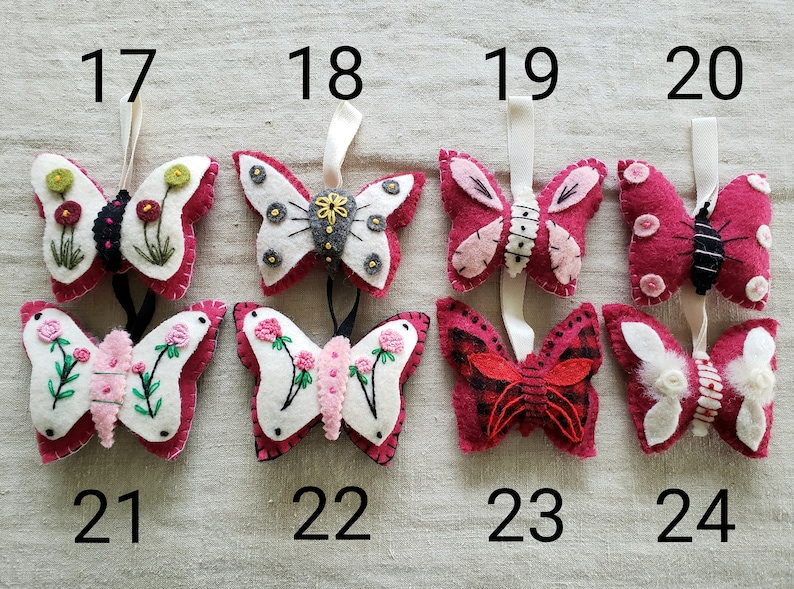 Wool Butterfly Ornament Handmade Beautiful Custom Colors - Etsy