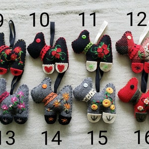 Wool Scottie Dog Ornament Handmade Scottish Terrier Collar | Etsy