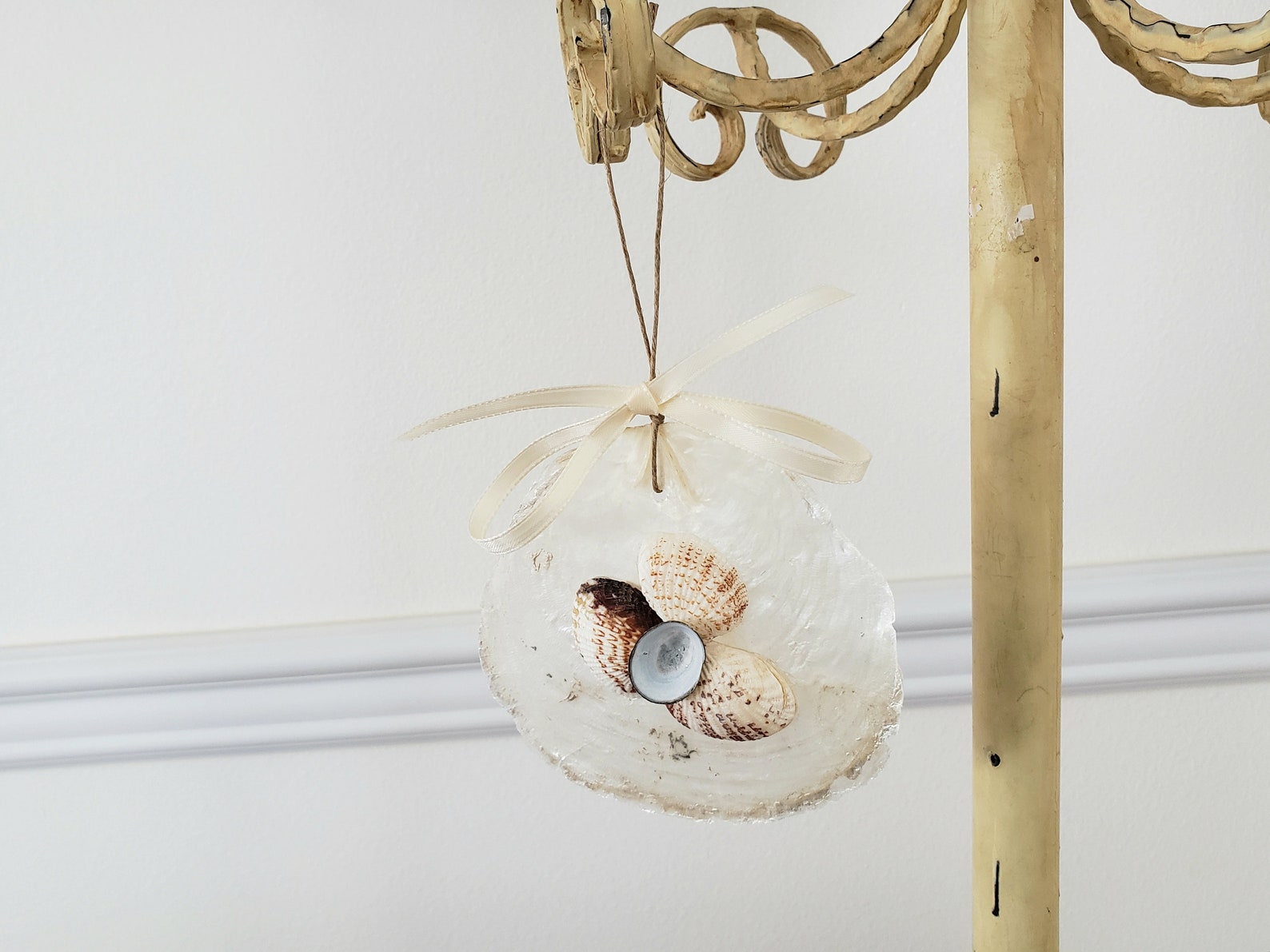 Pair of Capiz Shell Ornament Handmade Beautiful Natural - Etsy