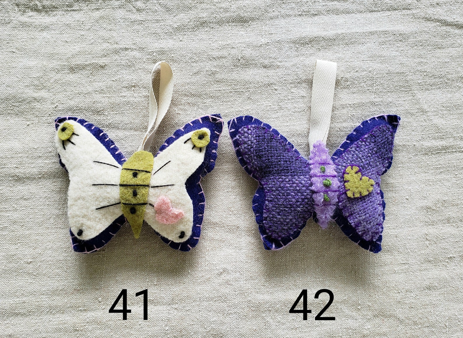 Wool Butterfly Ornament Handmade Beautiful Custom Colors | Etsy