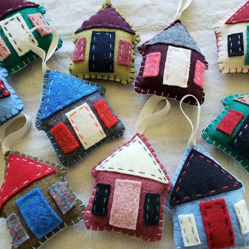 Felt House Ornament - Etsy