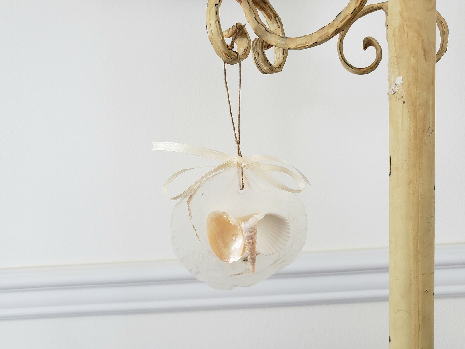 Pair of Capiz Shell Ornament Handmade Beautiful Natural - Etsy