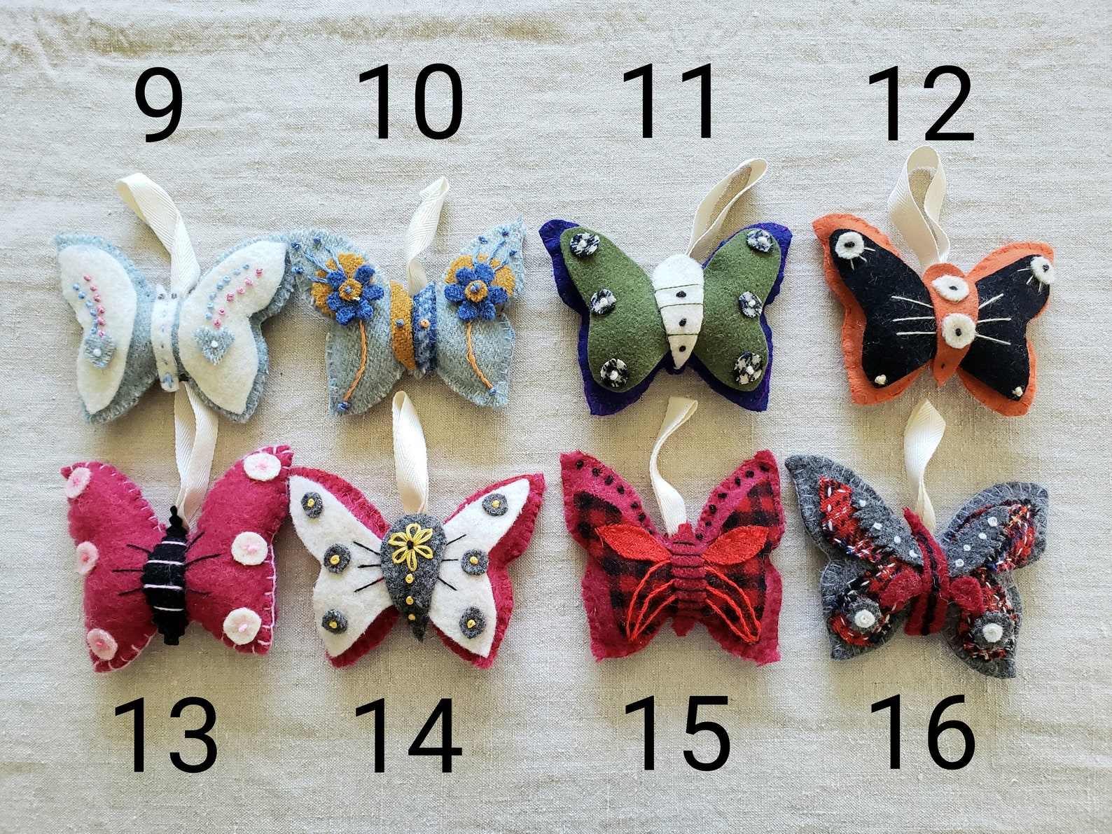 Wool Butterfly Ornament Handmade Beautiful Custom Colors | Etsy