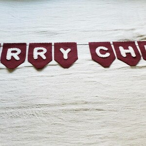 Wool Banner Merry Christmas Sign Celebration Jolly Holiday Tiding ...