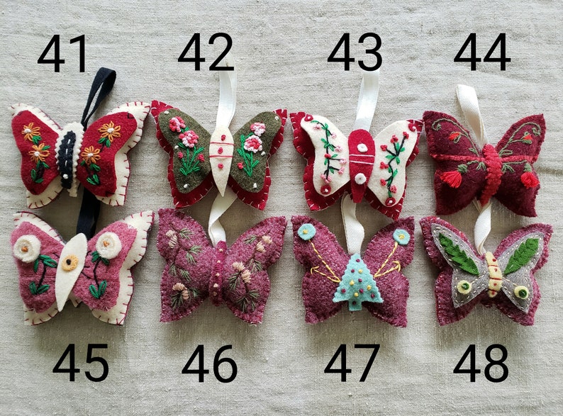 Wool Butterfly Ornament Handmade Beautiful Custom Colors - Etsy