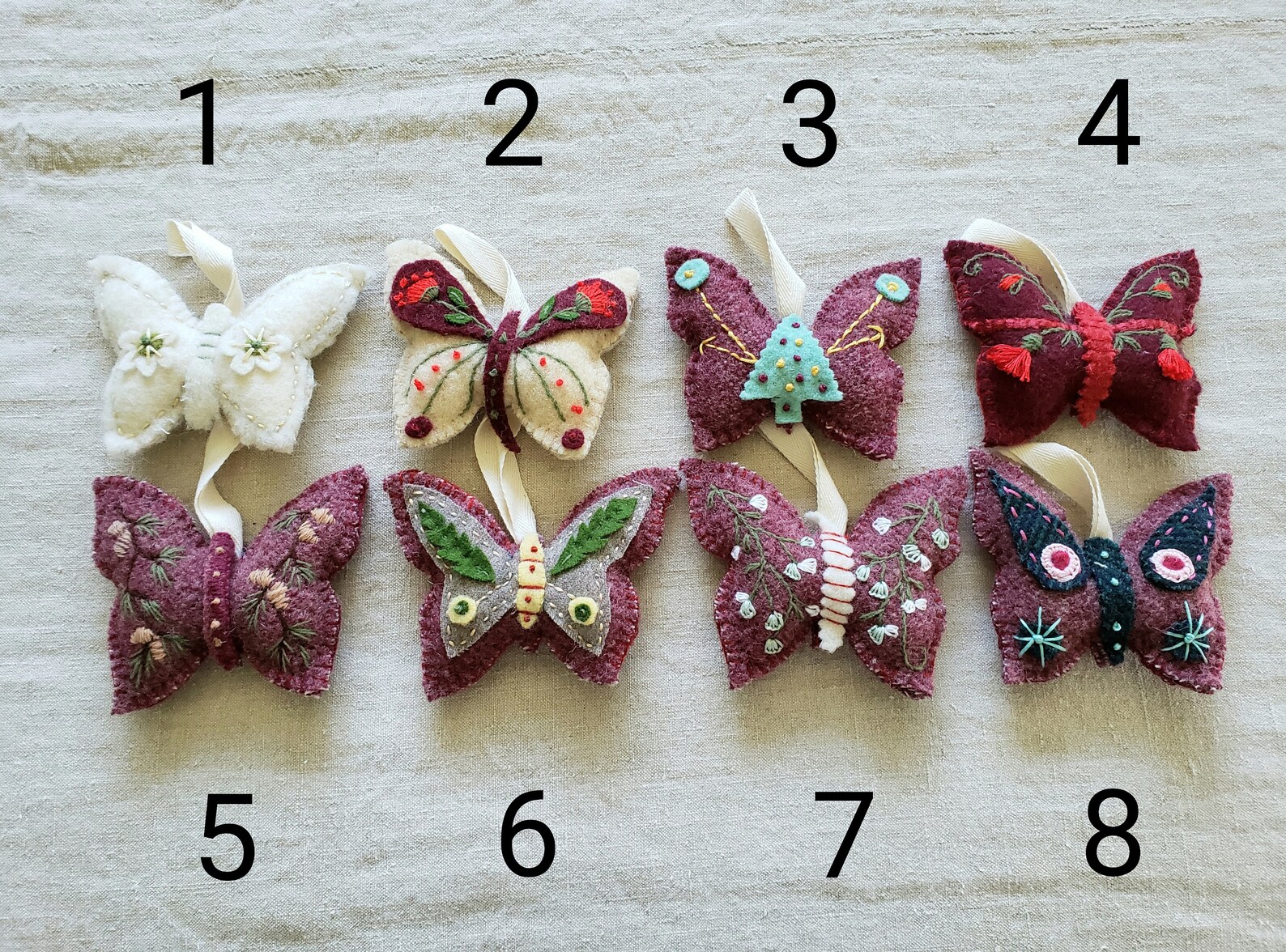 Wool Butterfly Ornament Handmade Beautiful Custom Colors | Etsy