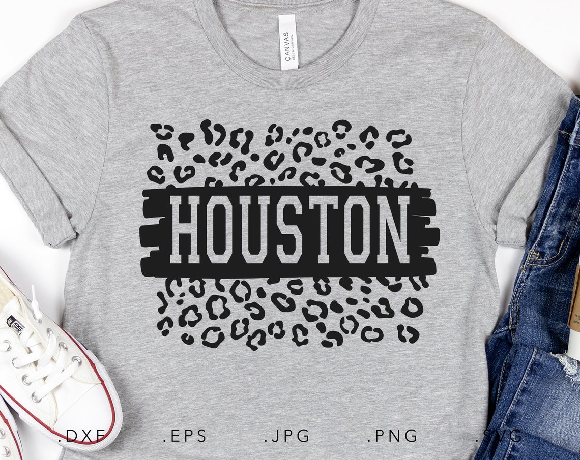 Houston Leopard Print SVG DXF JPG Png Eps Cricut Silhouette - Etsy