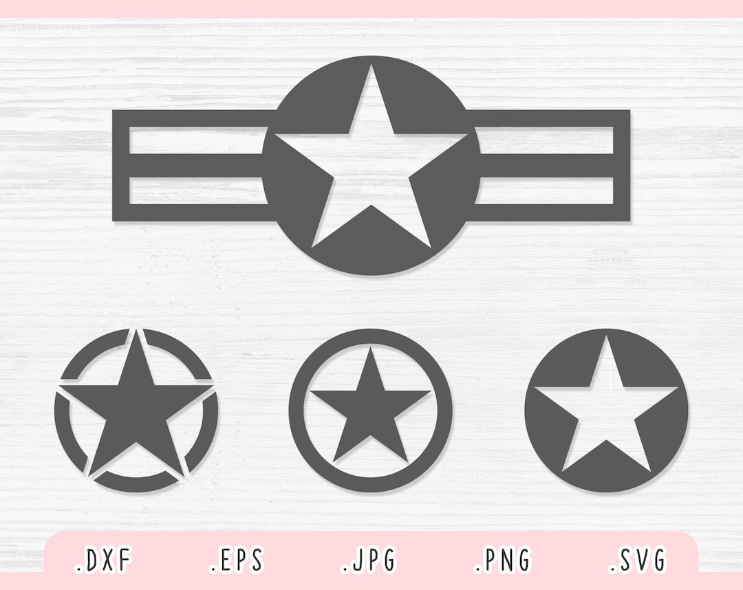 Military Star SVG, Dxf, Jpg, Eps, Png, Army Star Cut File for Cricut ...