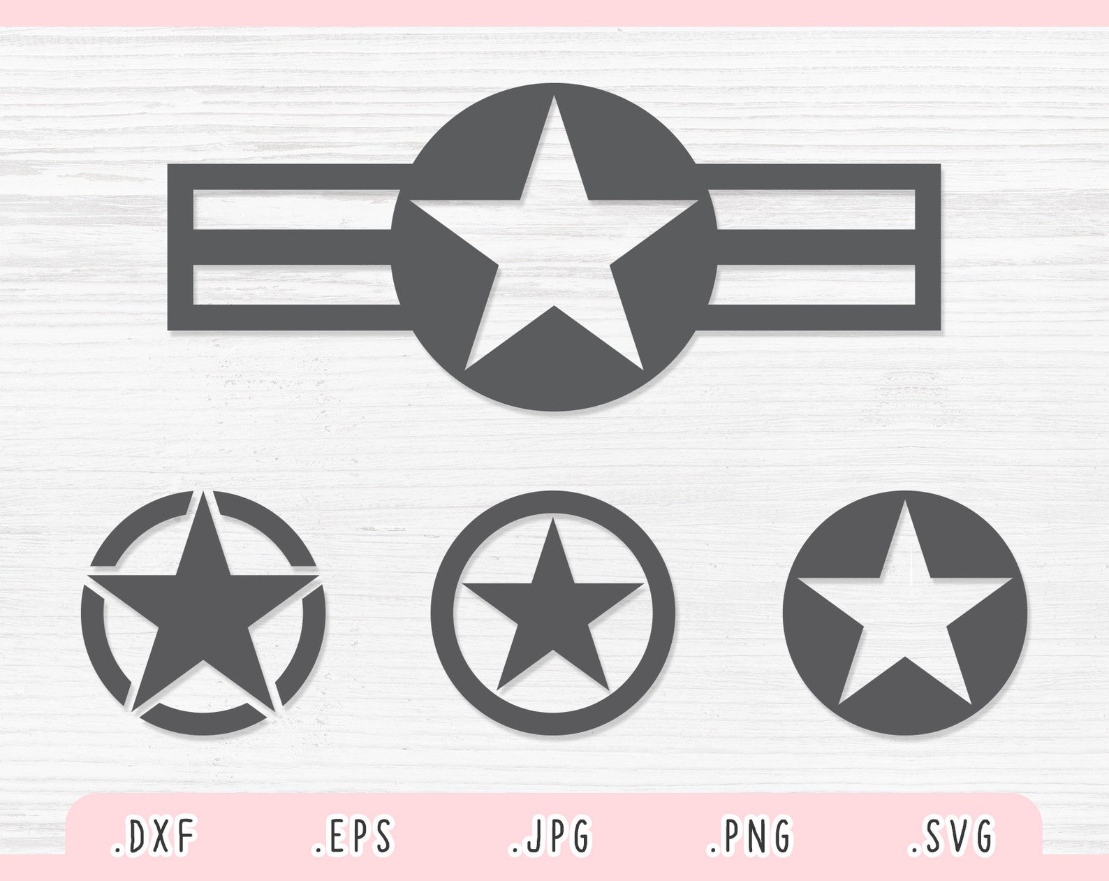 Military Star SVG, Dxf, Jpg, Eps, Png, Army Star Cut File for Cricut ...