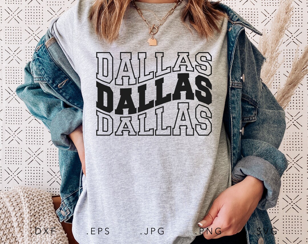 Dallas Stacked Wavy SVG DXF JPG Png Eps Cricut Silhouette Cut File - Etsy