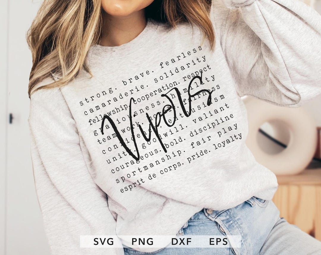 Trendy Vipers Spirit Shirt Sublimation, Vipers Typography SVG, PNG, Dxf ...