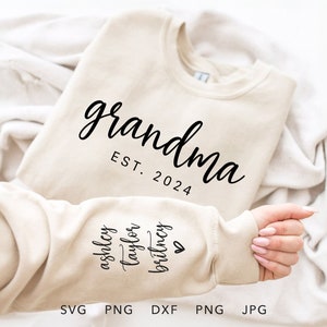Custom Grandma Est SVG, PNG, Eps, Dxf, Jpg, Personalized Established ...