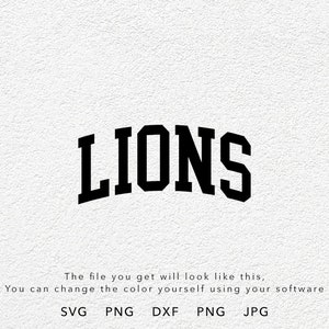 Lions SVG, PNG ,dxf, Jpg, Eps, Trendy Lions Arched Varsity Shirt ...