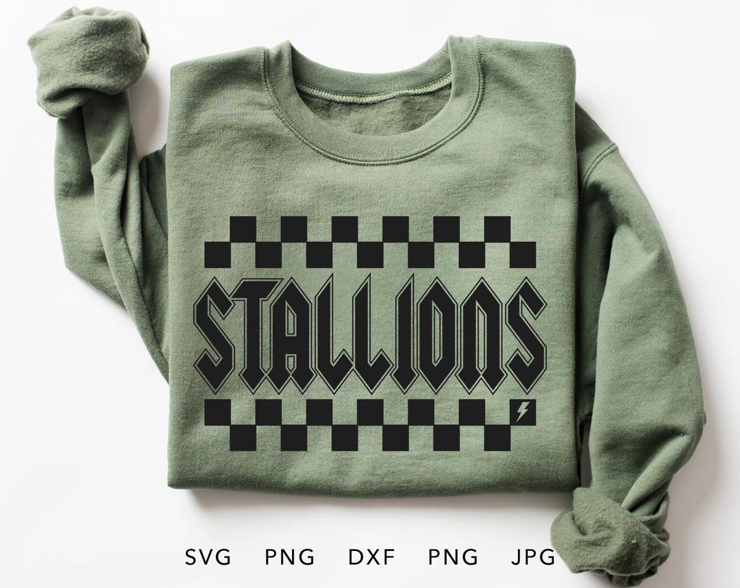 Stallions Checkered SVG, PNG, Dxf, Jpg, Eps, Retro Stallions Team ...