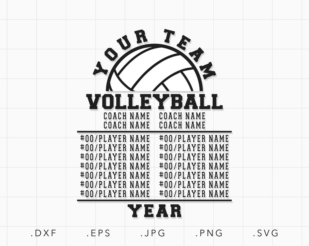 Volleyball Player List SVG, Dxf, Jpg,png, Eps, Volleyball Champion Svg ...