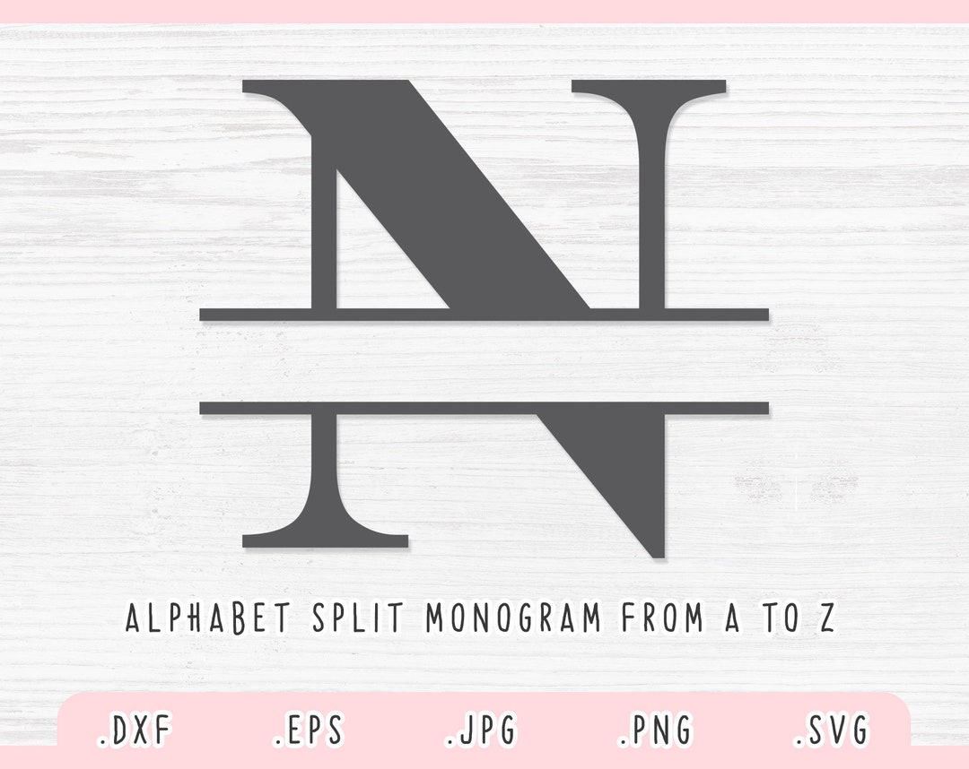 Split Monogram SVG, Roman Bold Monogram SVG, DXF, Jpg, Png, Eps, Split ...