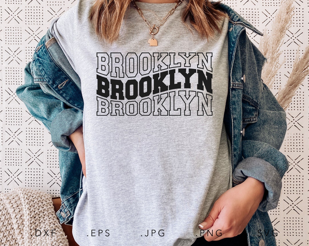 Brooklyn Stacked Wavy SVG DXF JPG Png Eps Cricut Silhouette Cut File - Etsy