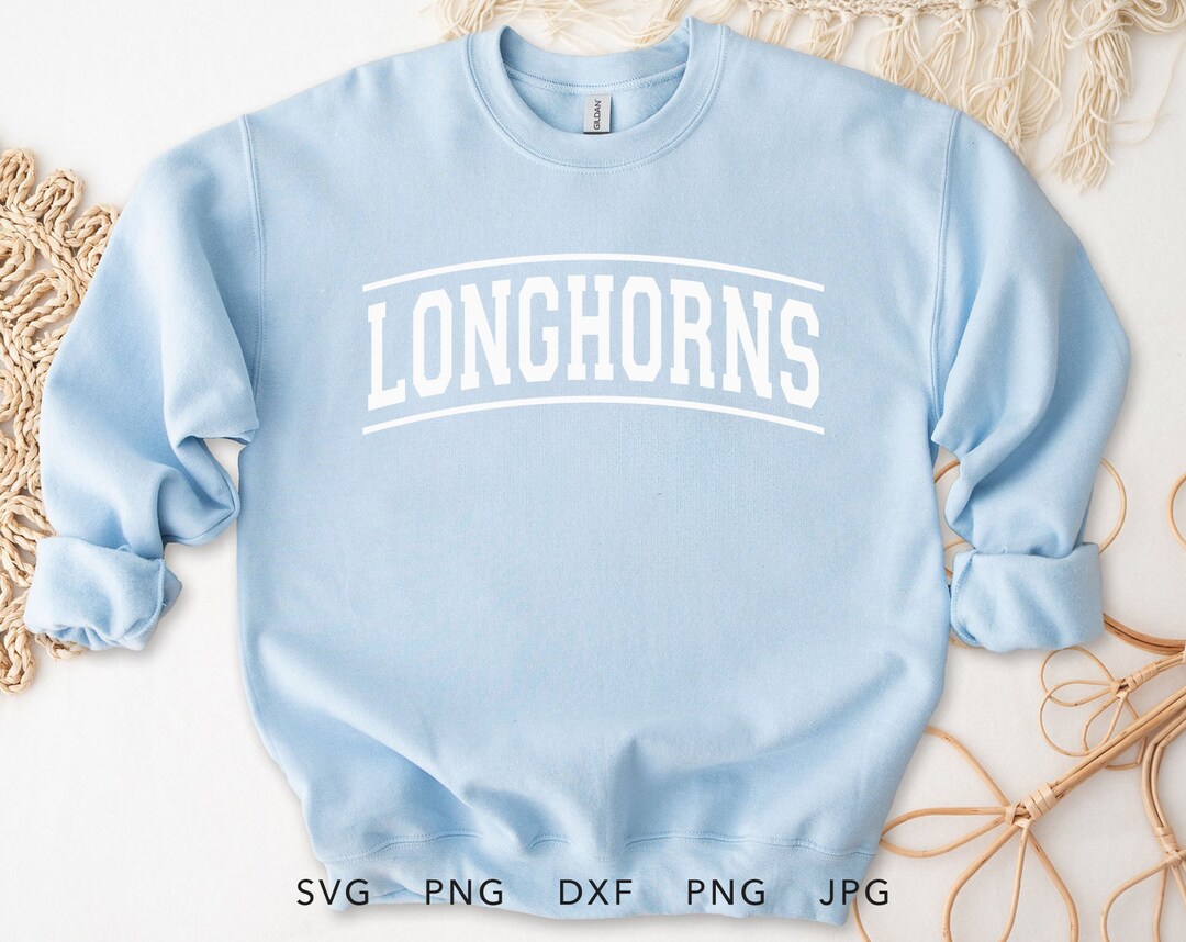 Longhorns Varsity Arched SVG, PNG ,dxf, Jpg, Eps, Longhorns Silhouette ...