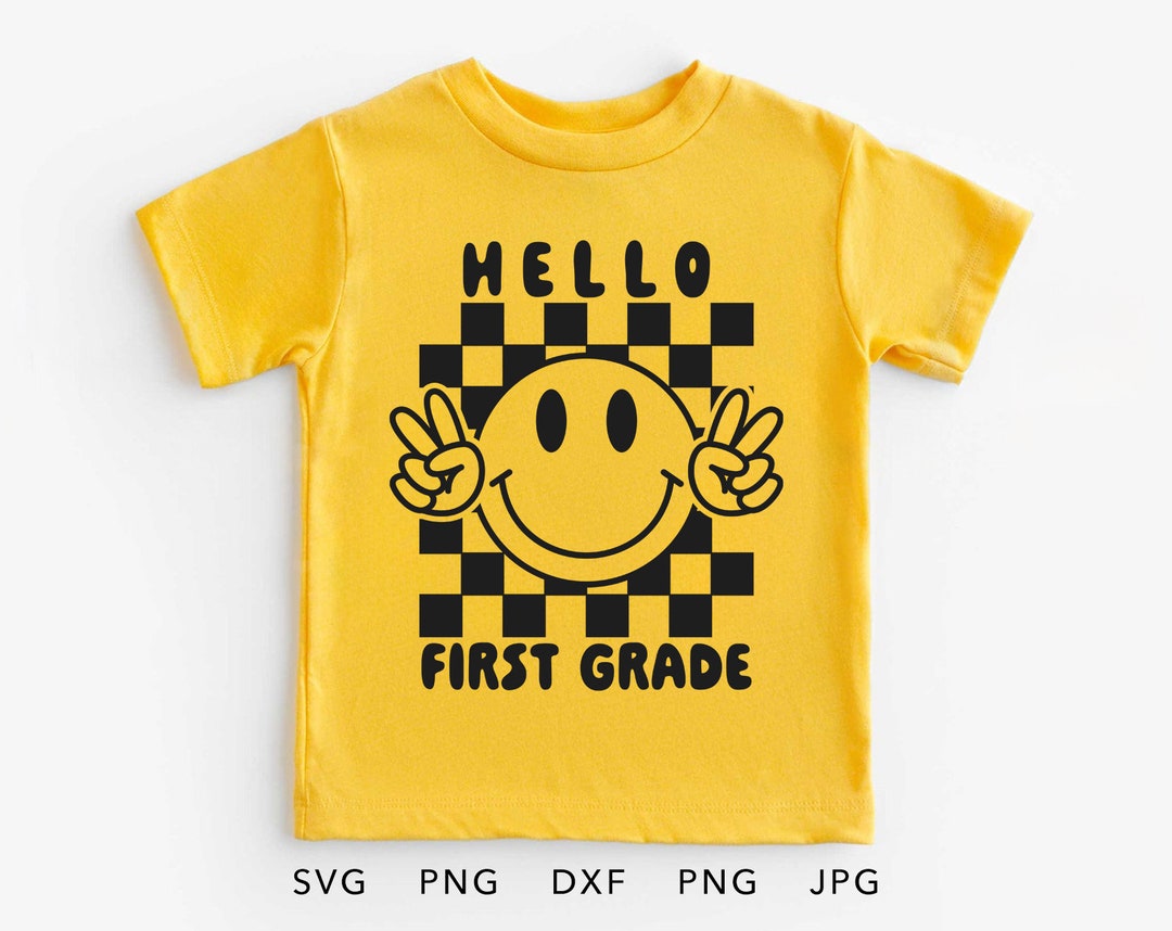 Hello 1st Grade SVG, PNG, Eps, Dxf, Funny First Day of School Shirt ...