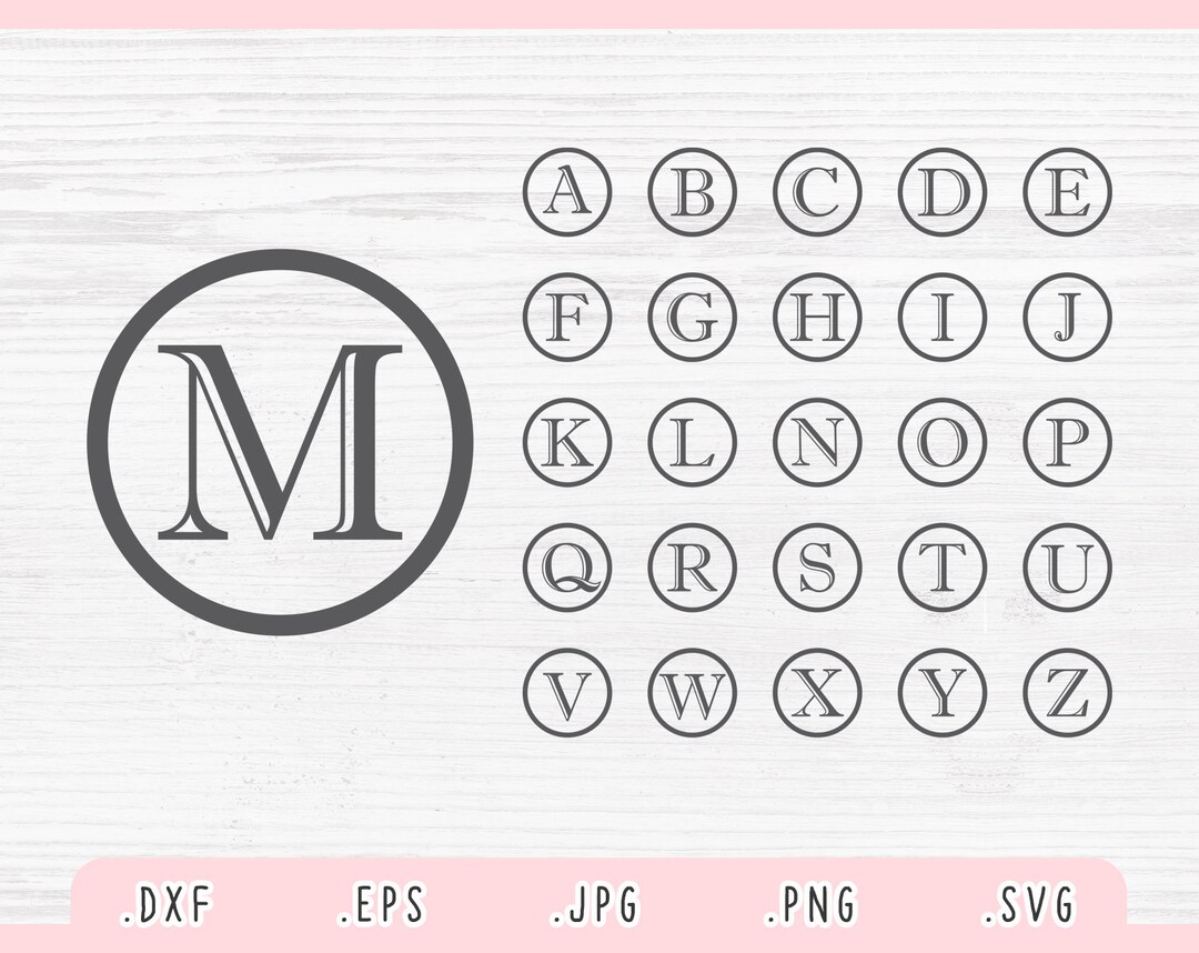 Monogram Keychain SVG Bundle, Alphabet Keychain Svg Cricut, Round ...