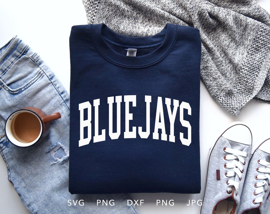 Bluejays SVG, PNG, Dxf, Jpg, Eps, Trendy Bluejays Arched Varsity Shirt ...