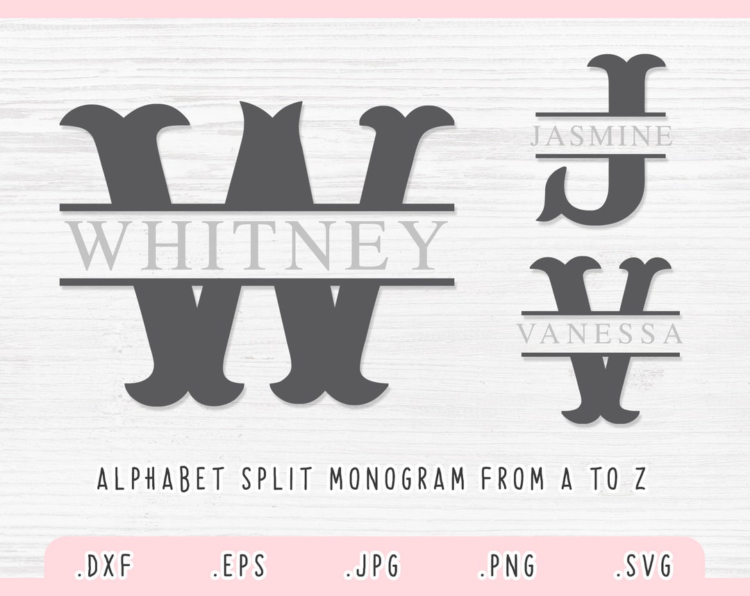 Split Monogram SVG, Fishtail Monogram SVG, DXF, Jpg, Png, Eps, Split ...