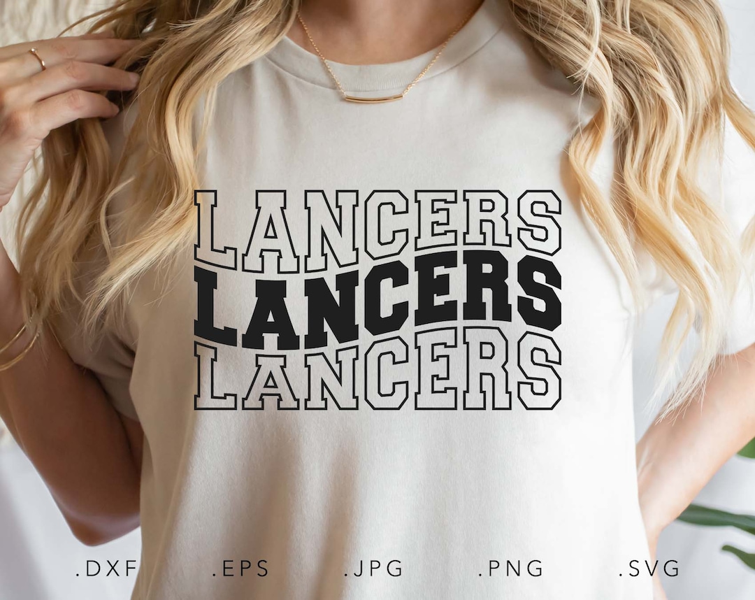 Lancers Stacked Varsity SVG, PNG ,dxf, Jpg, Eps, Lancers Wavy ...