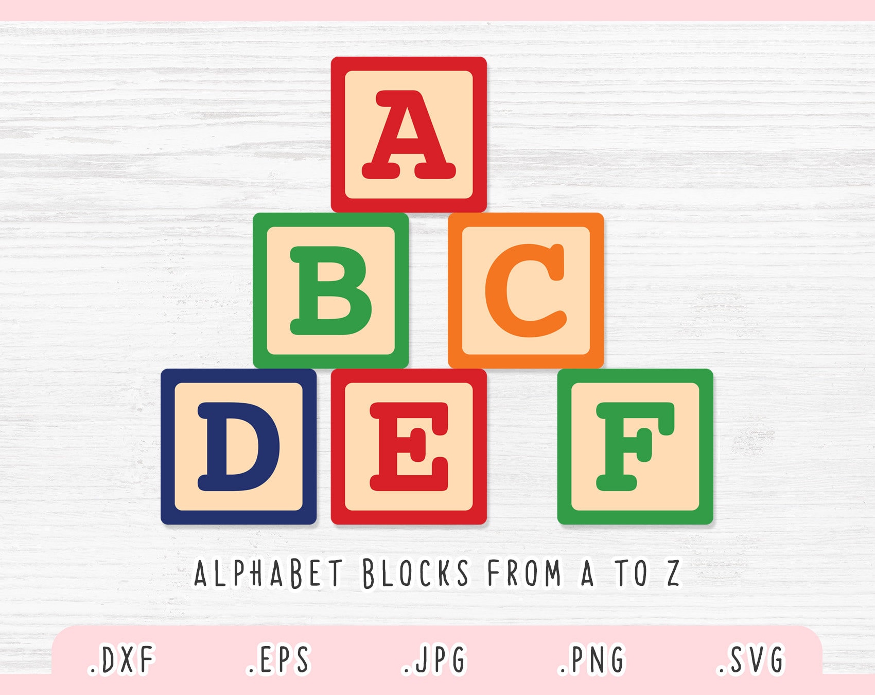 Alphabet SVG Alphabet Blocks Svg A to Z Blocks Svg Alphabet | Etsy