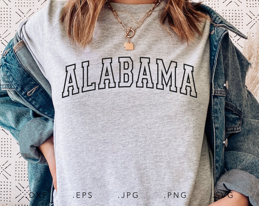 Alabama Arched Varsity Letters SVG DXF JPG Png Eps Cricut Silhouette ...