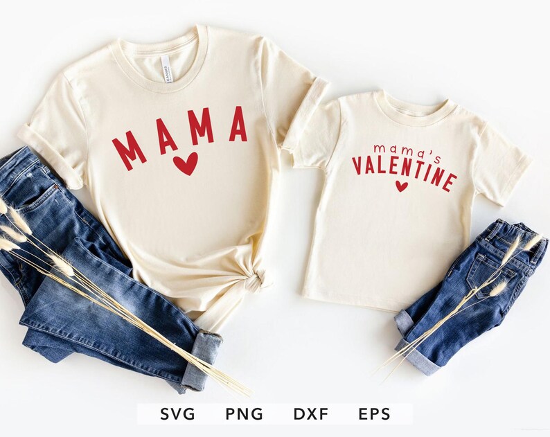 Mama and Me SVG, PNG, Cute Mama and Mini Valentine Day Shirt ...