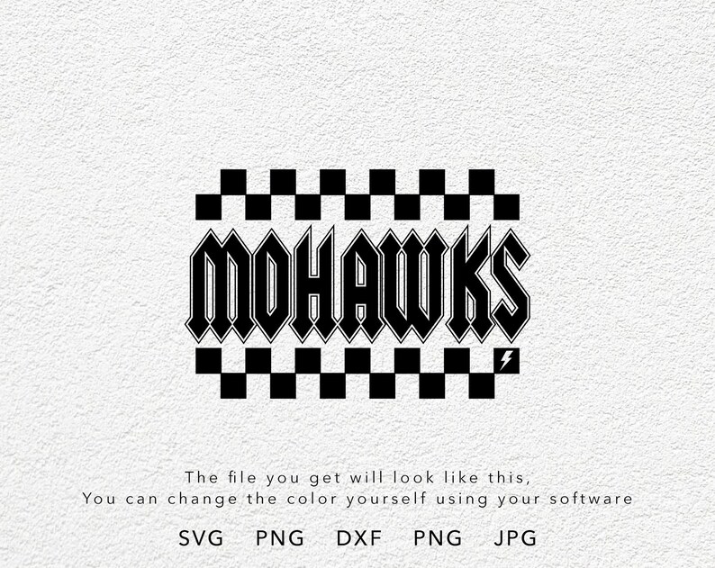 Mohawks Checkered SVG, PNG, Dxf, Jpg, Eps, Retro Mohawks Team Spirit ...