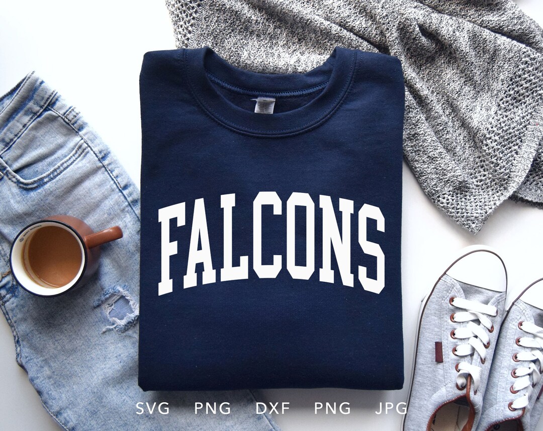 Falcons SVG, PNG ,dxf, Jpg, Eps, Trendy Falcons Arched Varsity Shirt Sublimation, Falcons School ...