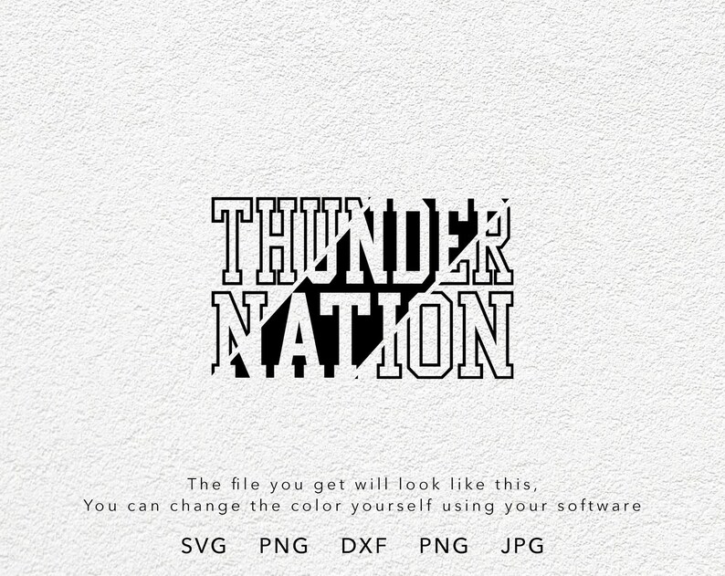 Thunder Nation SVG, PNG, Dxf, Jpg, Eps, Thunders Shirt Sublimation ...