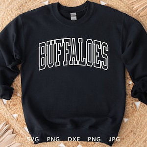 Buffaloes SVG, PNG, Dxf, Jpg, Eps, Buffaloes Arched Varsity Silhouette ...