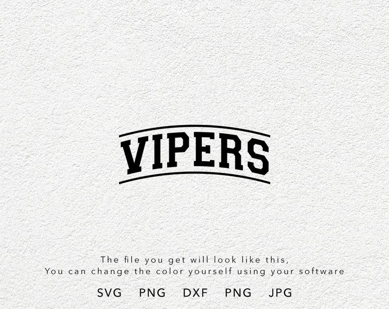 Vipers Varsity Arched SVG, PNG ,dxf, Jpg, Eps, Vipers Silhouette ...