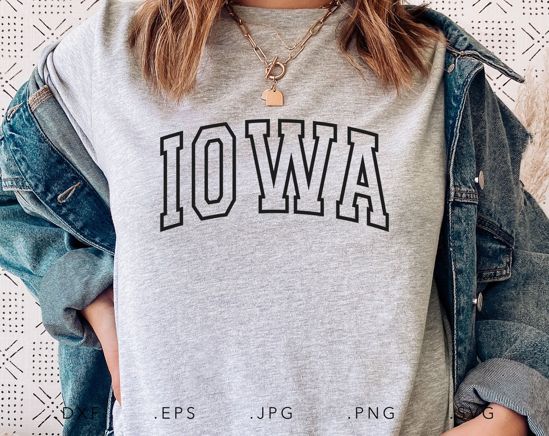 Iowa Arched Varsity Letters SVG DXF JPG Png Eps Cricut Silhouette Cut ...