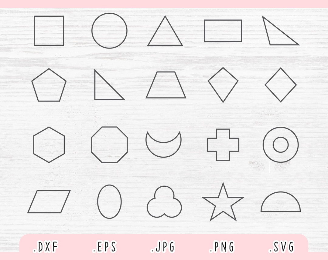Outline Basic Shape SVG for Cricut and Silhouette, Shapes SVG Bundle ...