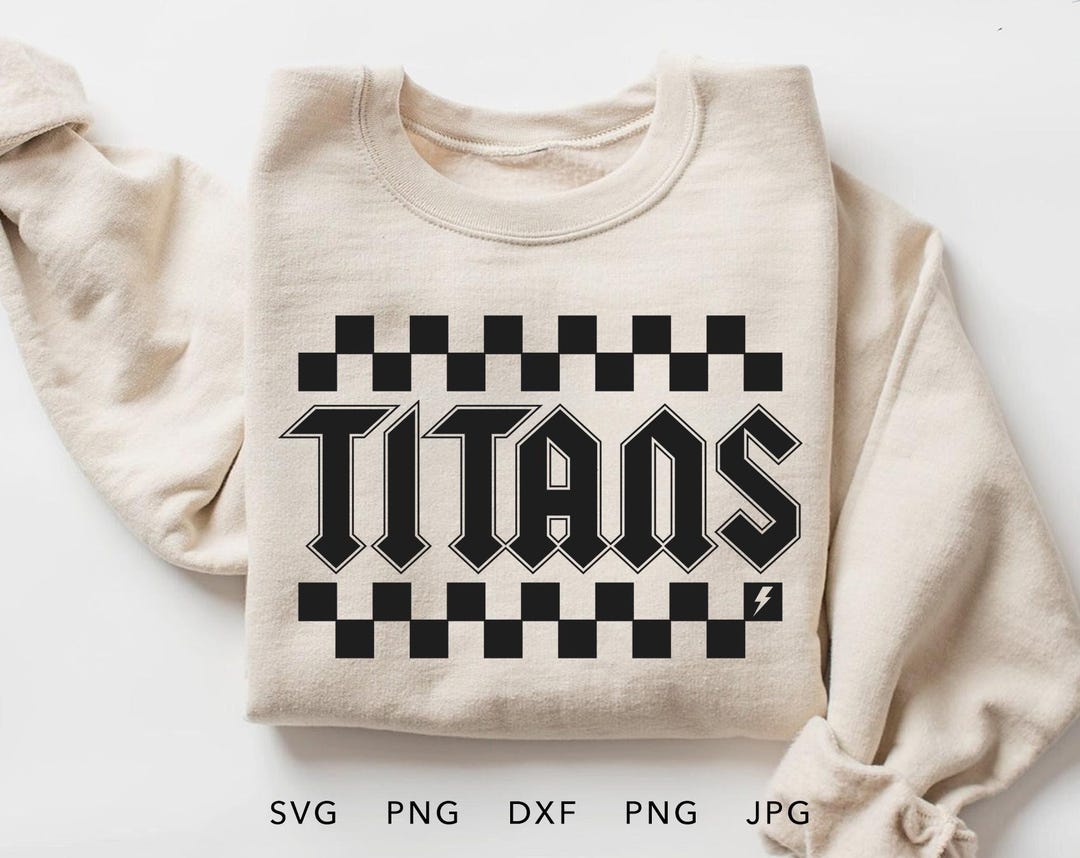 Titans Checkered SVG, PNG, Dxf, Jpg, Eps, Retro Titans Team Spirit ...