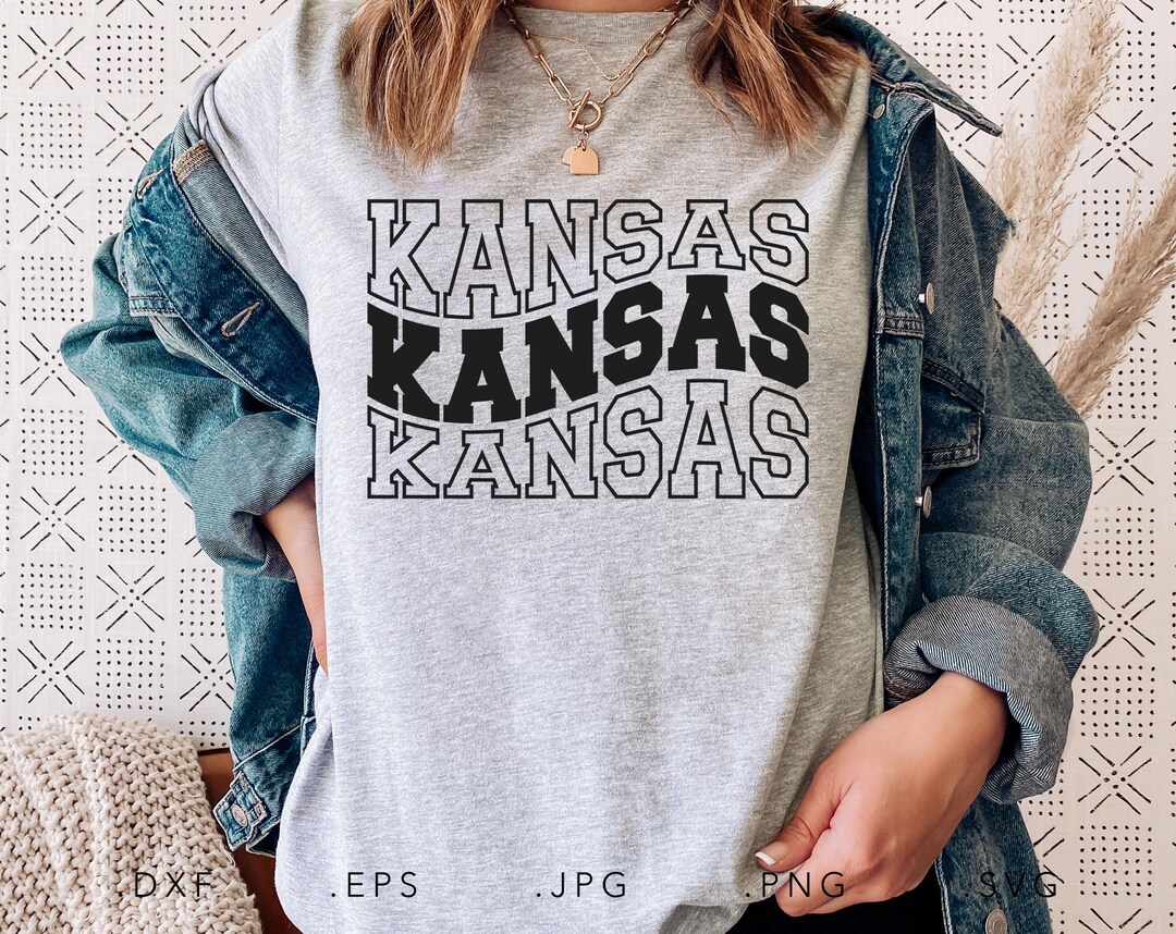 Kansas Stacked Wavy SVG DXF JPG Png Eps Cricut Silhouette Cut File - Etsy