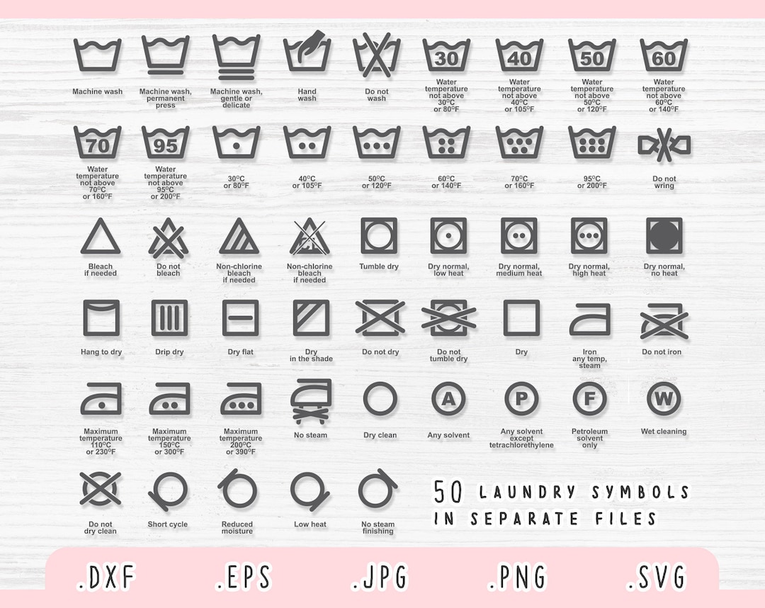 Wäsche Symbol SVG, DXF, Eps, Png, Jpg, Stoffpflege Symbol SVG ...