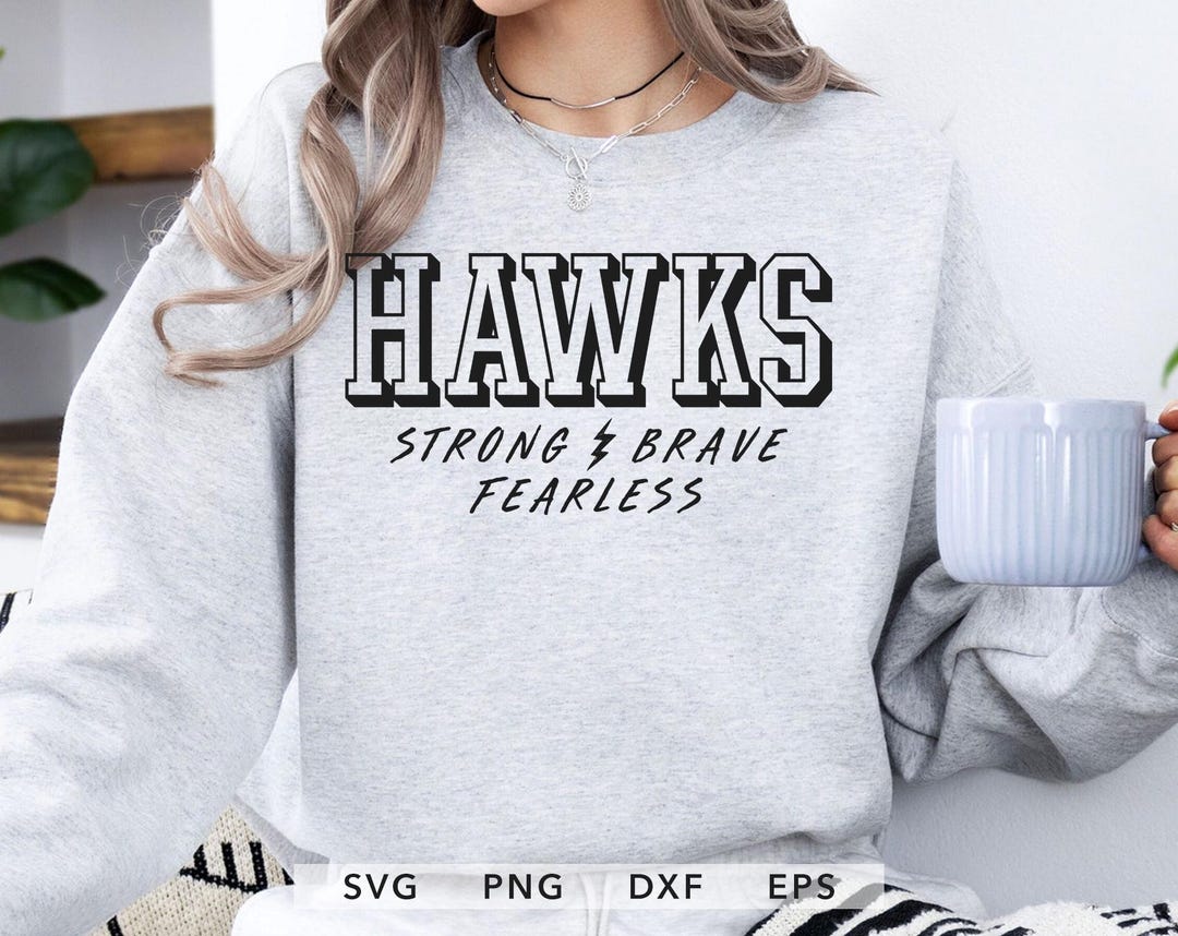 Hawks SVG, PNG, Dxf, Eps Hawks Strong Brave Fearless Cut File, Hawks ...