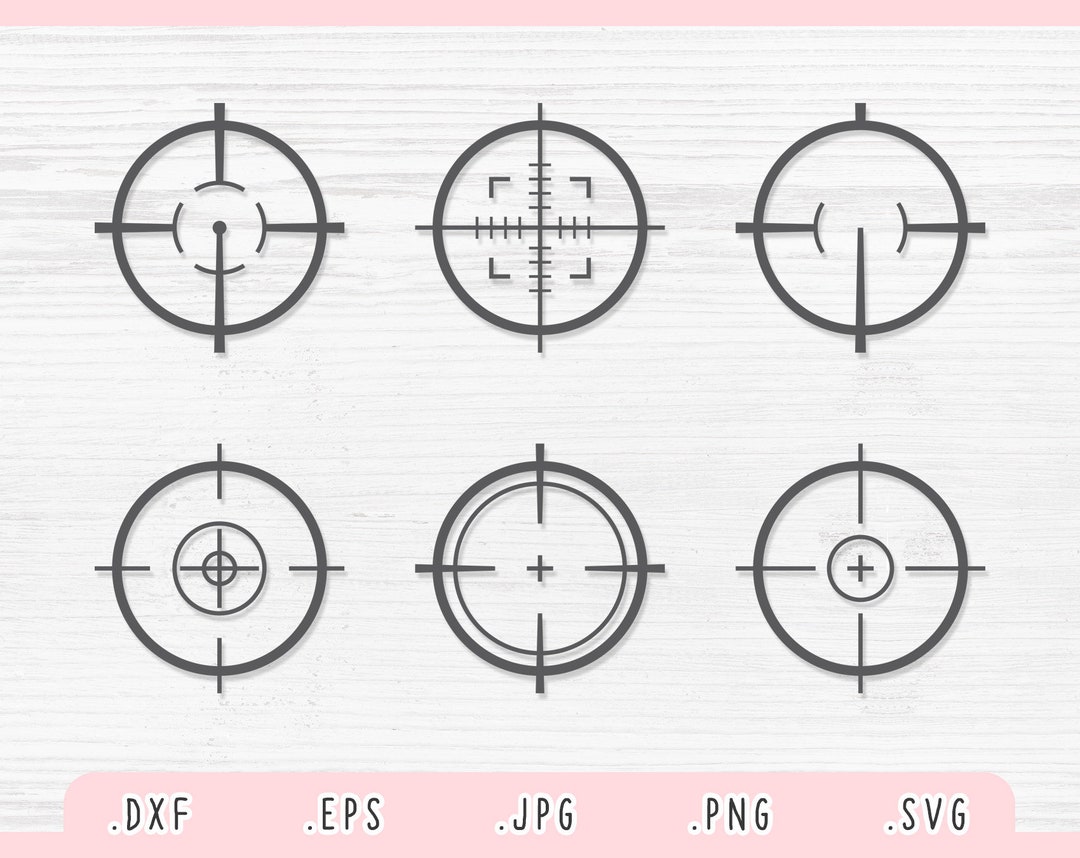 Target Aim SVG, Eps, DXF, Jpg, Png, Bullseye Cricut, Crosshair Cut ...