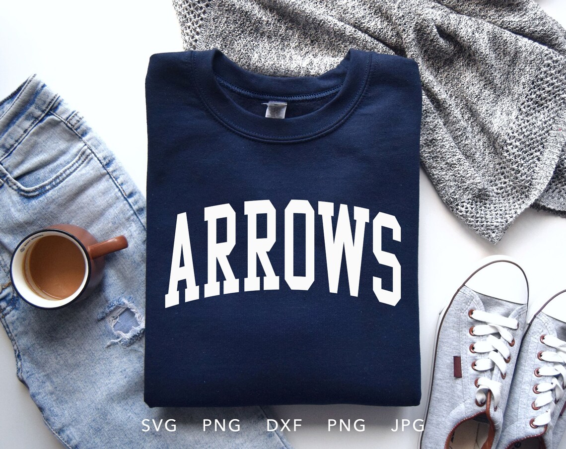 Arrows SVG, PNG ,dxf, Jpg, Eps, Trendy Arrows Arched Varsity Shirt ...