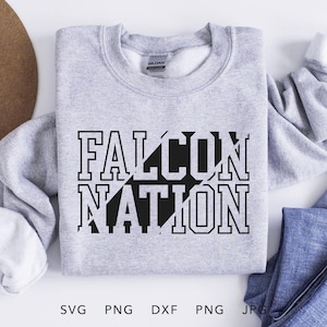 Falcon Nation SVG, PNG, Dxf, Jpg, Eps, Falcons Shirt Sublimation ...