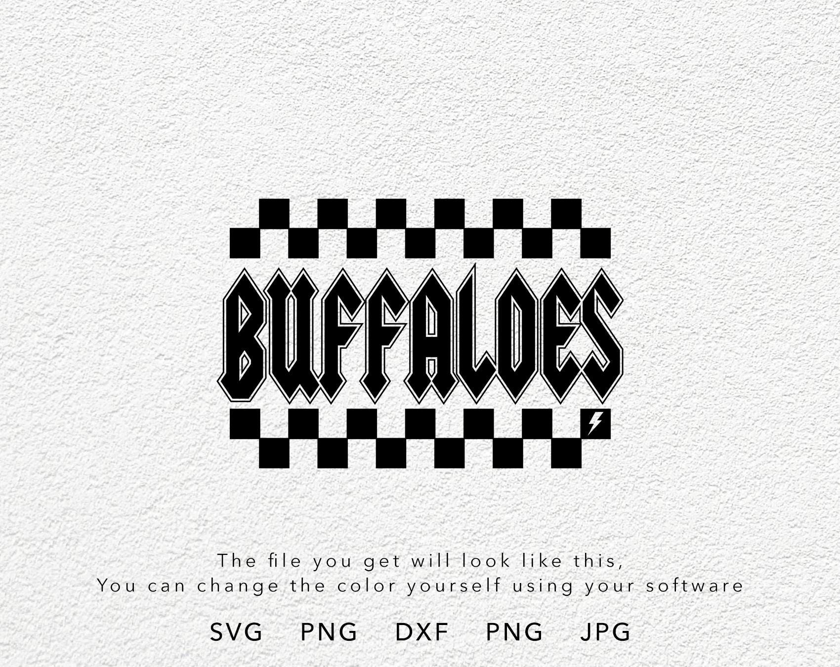 Buffaloes Checkered SVG, PNG, Dxf, Jpg, Eps, Retro Buffaloes Team ...