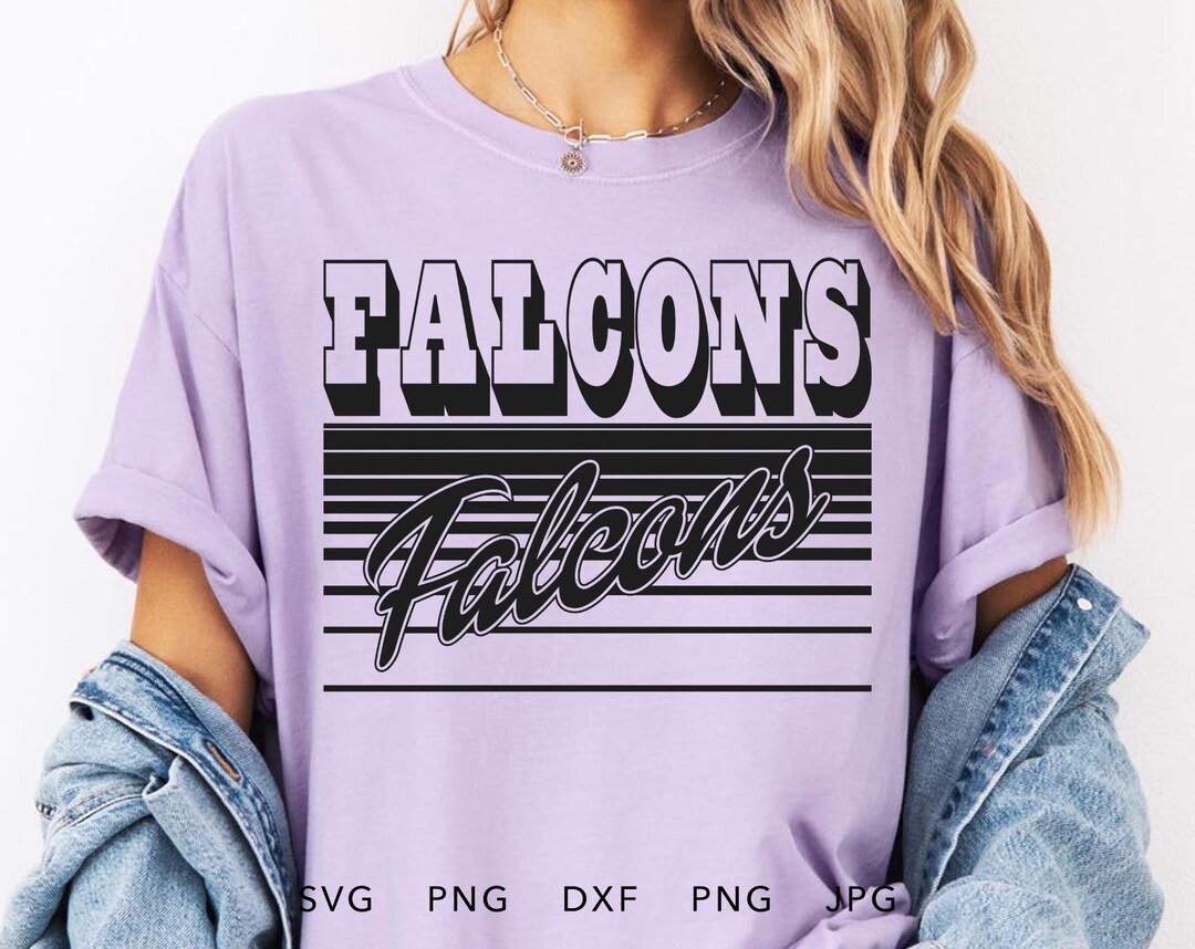 Falcons SVG, PNG, Dxf, Jpg, Eps, Retro Falcons Game Day Silhouette ...