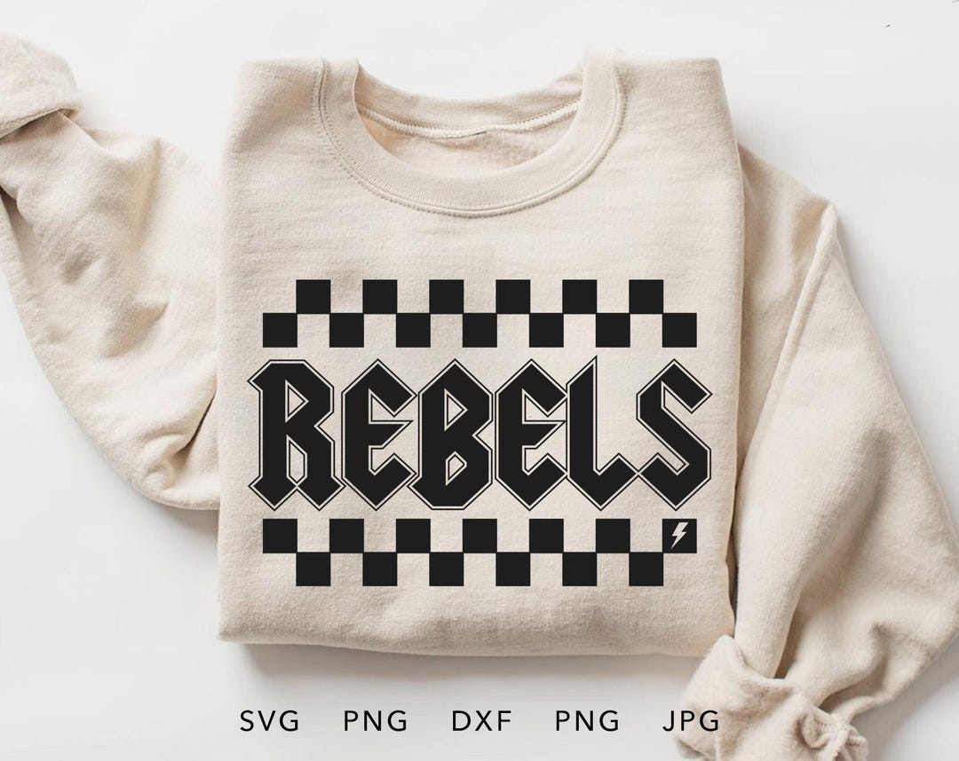 Rebels Checkered SVG, PNG, Dxf, Jpg, Eps, Retro Rebels Team Spirit ...